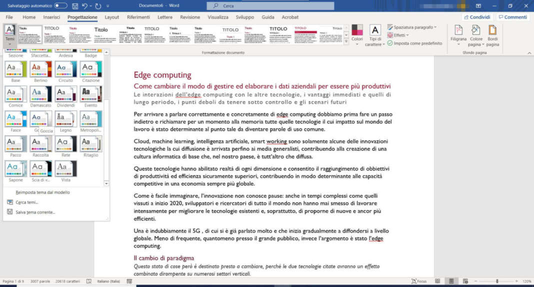 Come applicare un tema a un documento Word e personalizzarlo