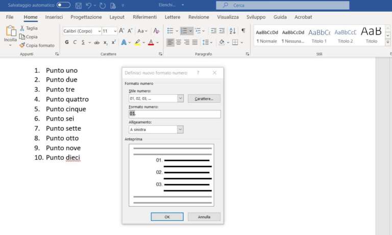 Come personalizzare lo stile degli elenchi puntati e numerati di Word