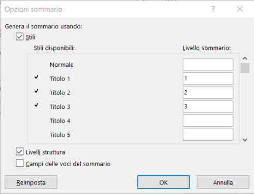 Come personalizzare e formattare il sommario di un documento Word