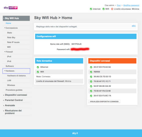 Sky WiFi, come configurare il router Sky Hub senza usare l'app ...
