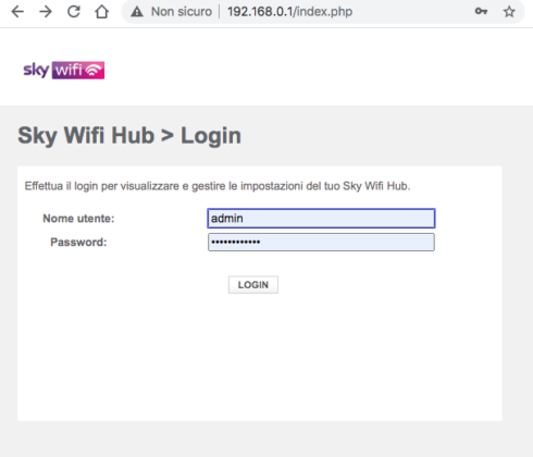 Sky WiFi, come configurare il router Sky Hub senza usare l'app ...