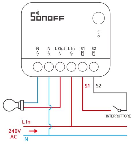 Luci smart con Sonoff Mini: schemi, collegamenti e guida pratica (1a parte) | 01smartlife