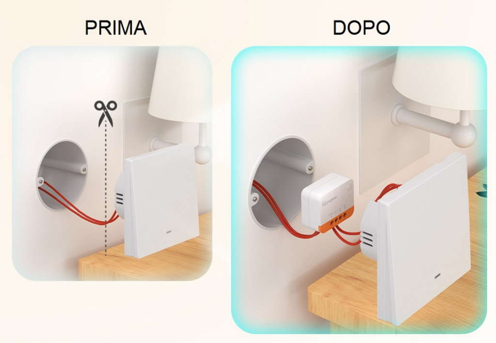 Luci smart con Sonoff Mini: schemi, collegamenti e guida pratica (1a parte) | 01smartlife