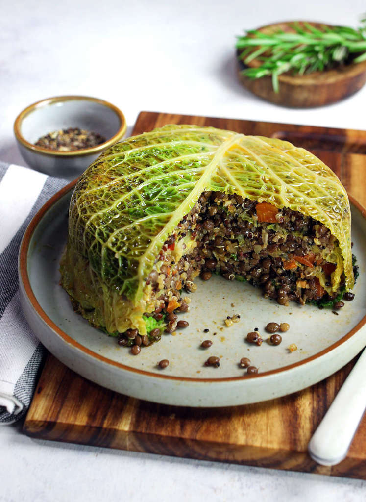 Verza ripiena di lenticchie e quinoa | vegan senza glutine - Cucina ...