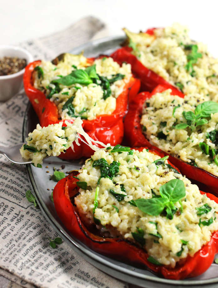 Peperoni ripieni di riso con brie e spinacino | glutenfree - Cucina ...