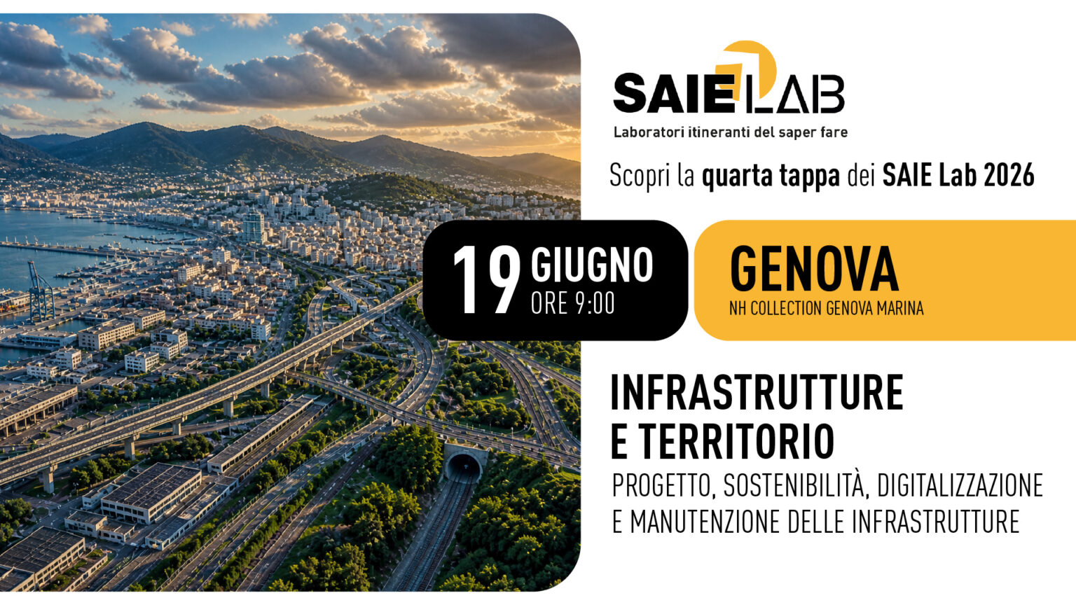 Saie Lab 2026. La tappa conclusiva a Genova il 19 giugno - EdiliziaNews
