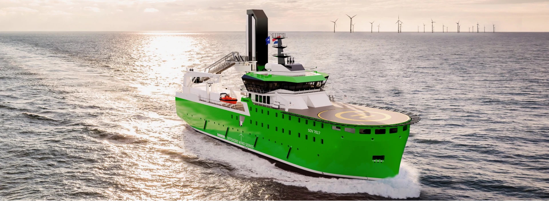 Full electric ship charged with wind energy - Electric Motor Engineering