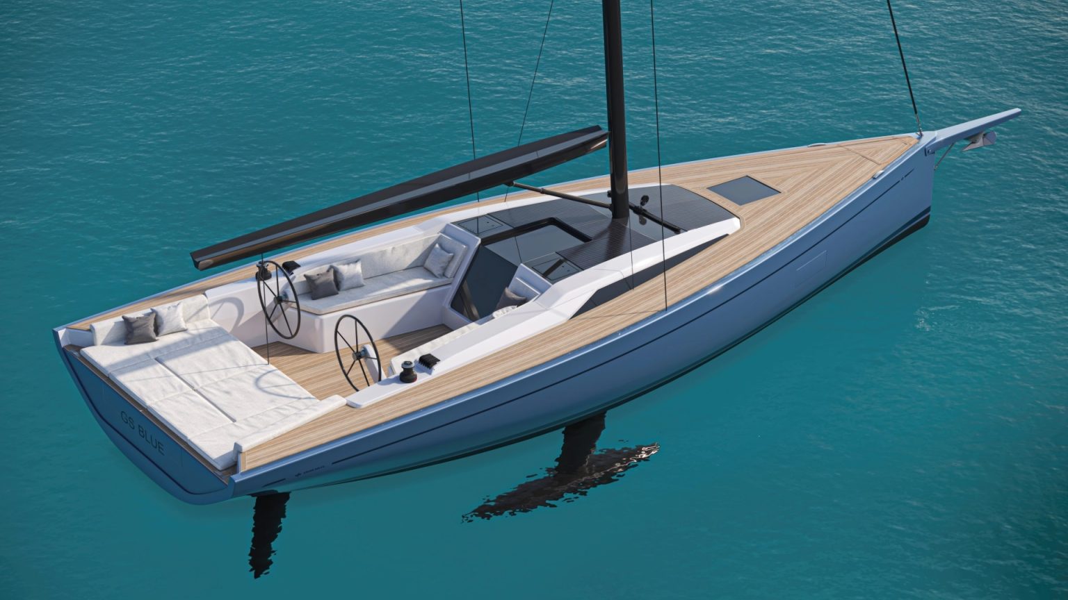 The mass-produced sailing boat with an electric motor is incoming