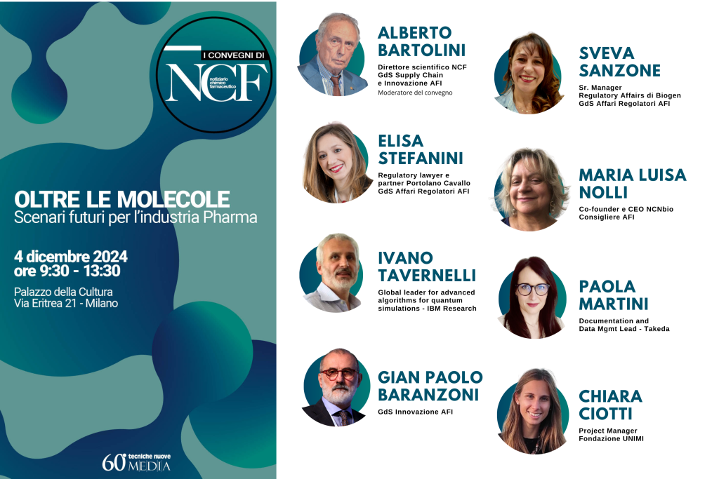 Convegno "Oltre le molecole": il panel dei relatori • NCF - Notiziario Chimico Farmaceutico
