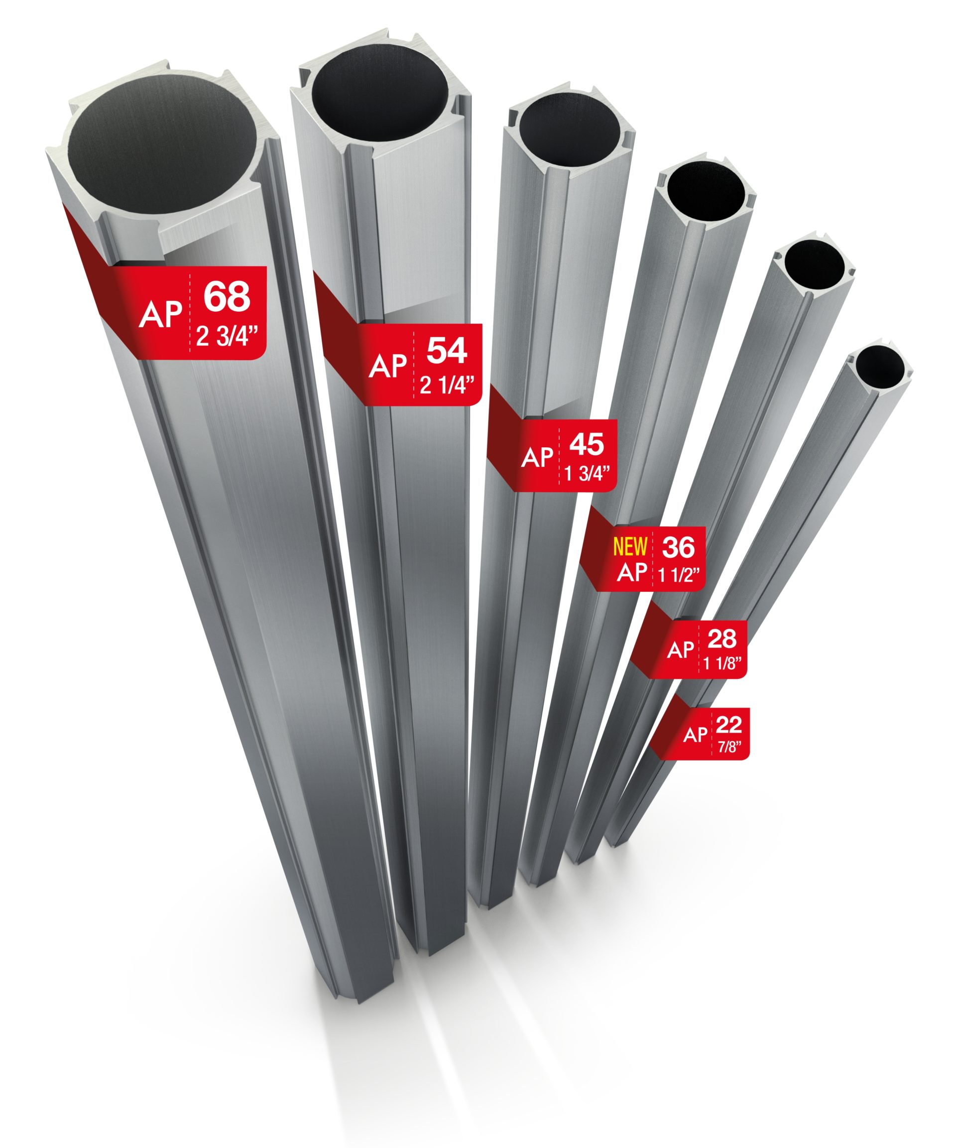 A new 36-mm diameter for the AP piping and new profile accessories ...